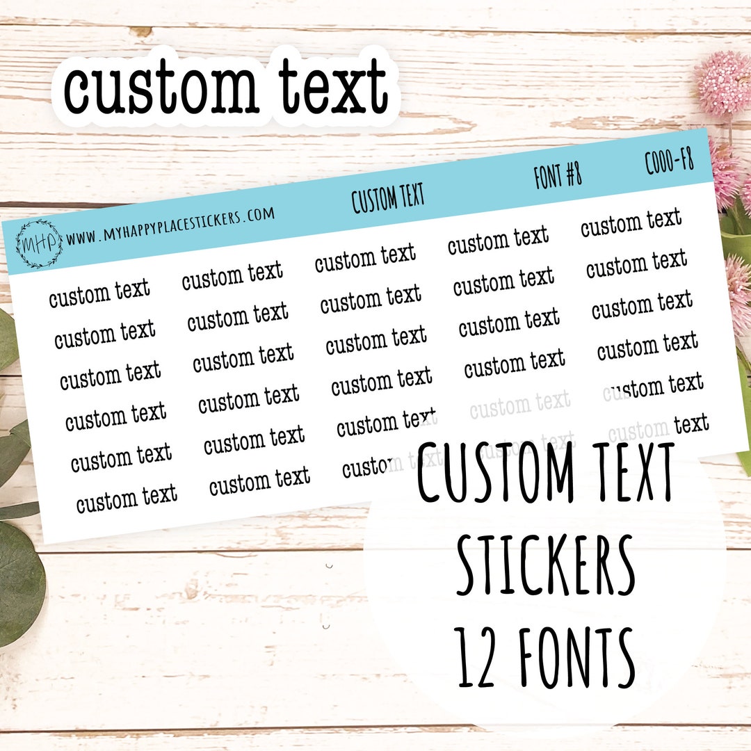 Script CUSTOM TEXT Stickers. || C001 - Etsy