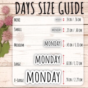 Large Days of the Week Stickers for Planners, Organizers and Bullet ...