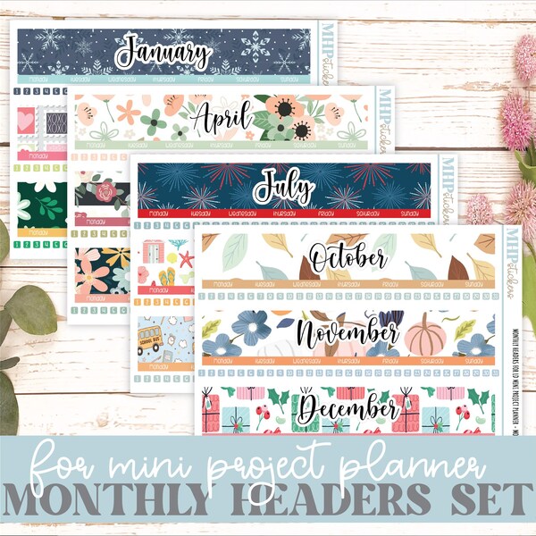 Monthly Headers - Etsy