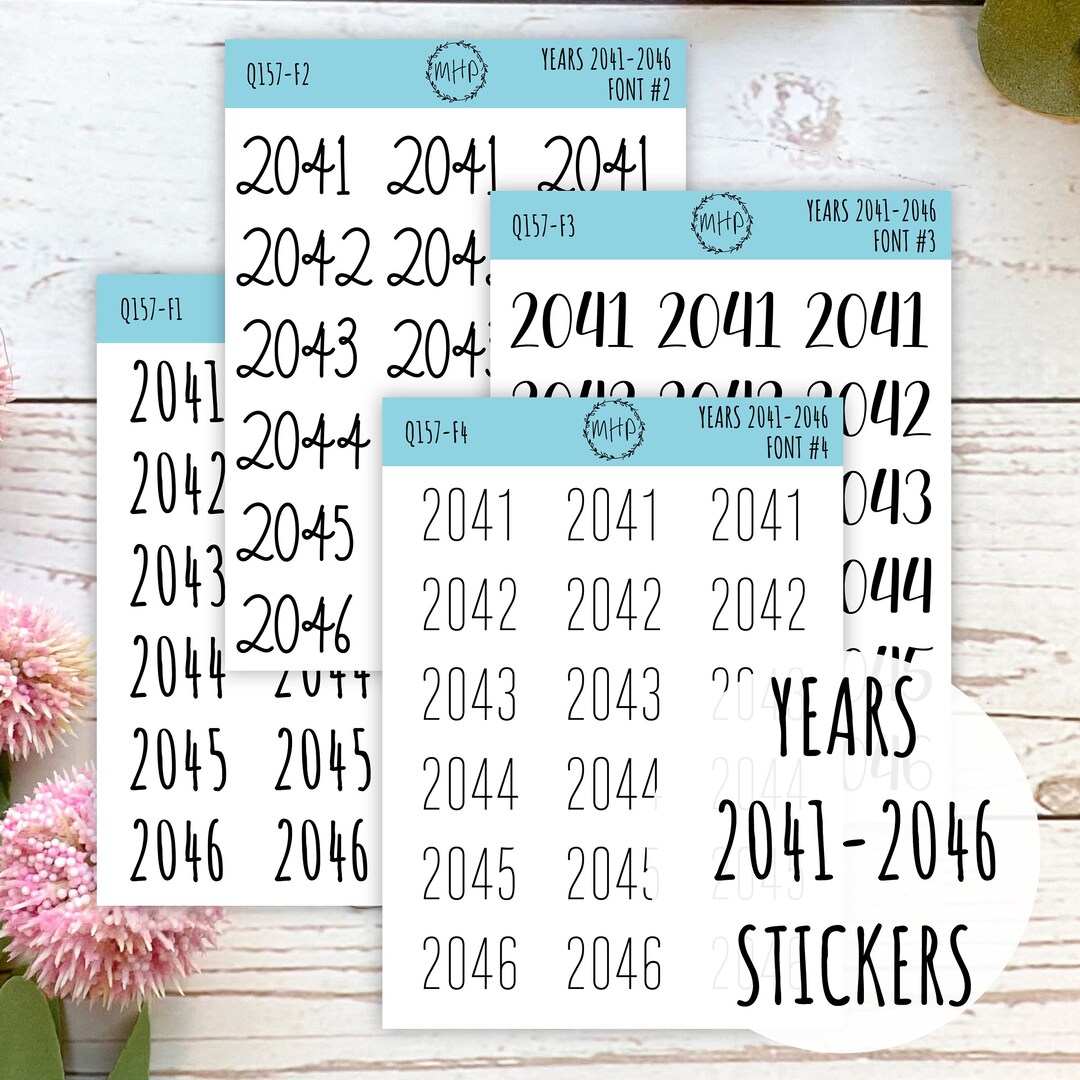 2041 - 2046 Year Stickers for Planners || Q157 - Etsy