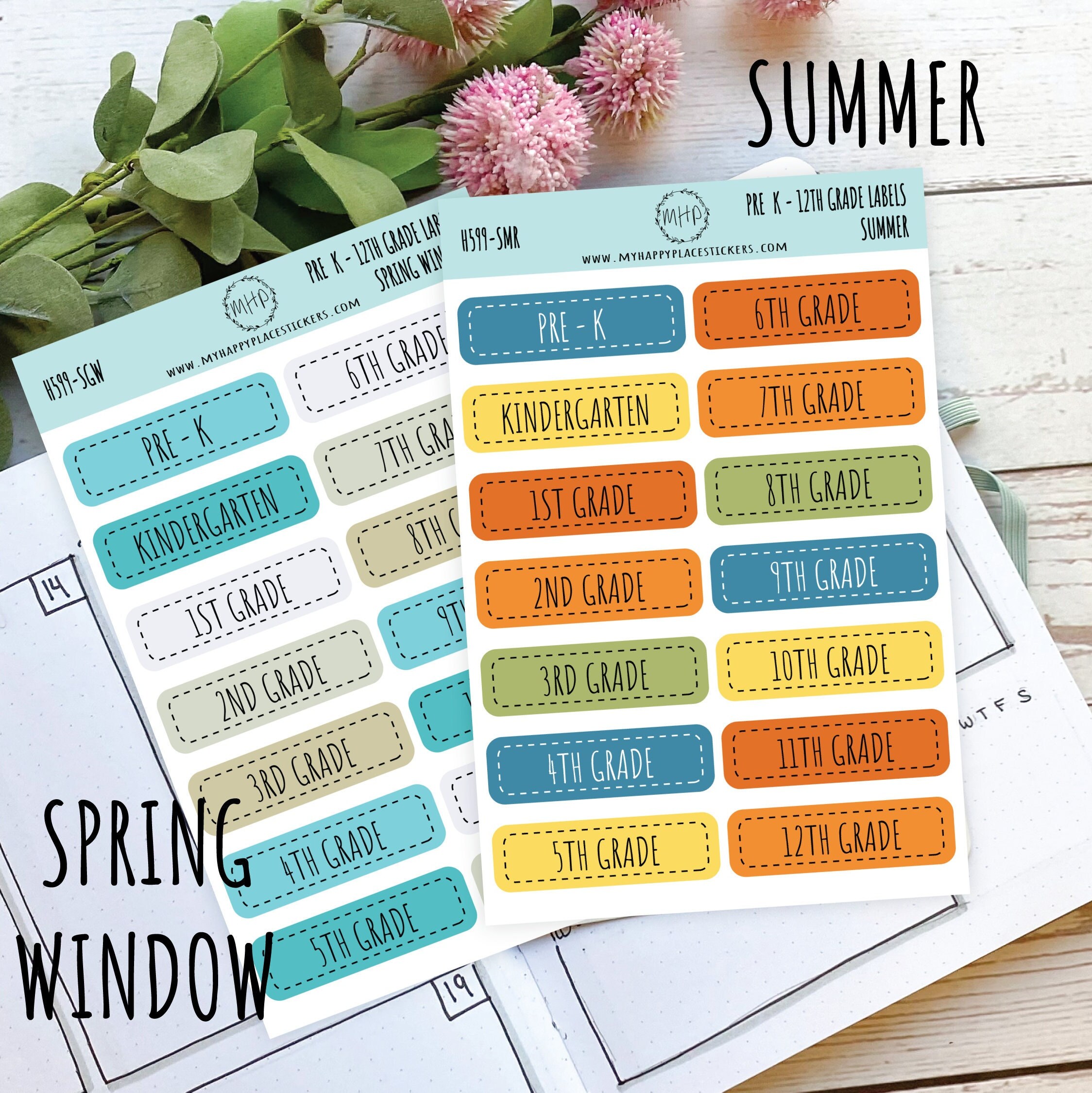 Pre-k to 12th Grade Labels || H599 - Etsy