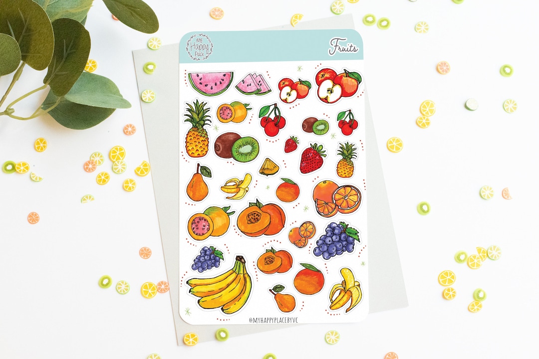 Fruits Stickers Sheet. Planner Stickers, Great for Bullet Journal ...