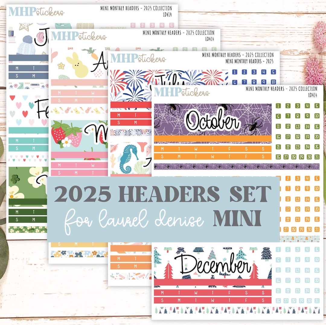 2025 Monthly Headers Set for the Small Nancy & Anne Laurel Denise ...