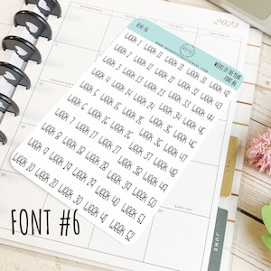 52 Weeks of the Year Stickers for Planners and Bullet Journals || H541 ...