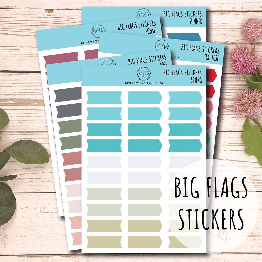 Big Flag Stickers for Planners. Long Flag Stickers for College Planner ...