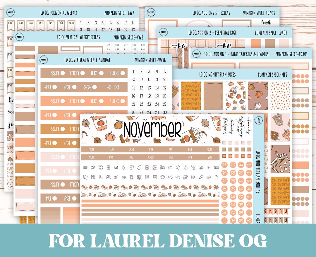 NOVEMBER Stickers for the Large Nancy & Anne Laurel Denise Planner ...