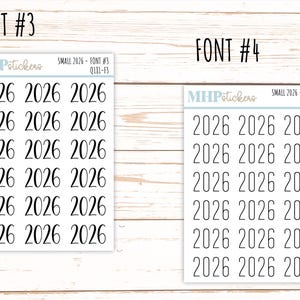 2026 Small Year Stickers for Planners || Q181 - Etsy