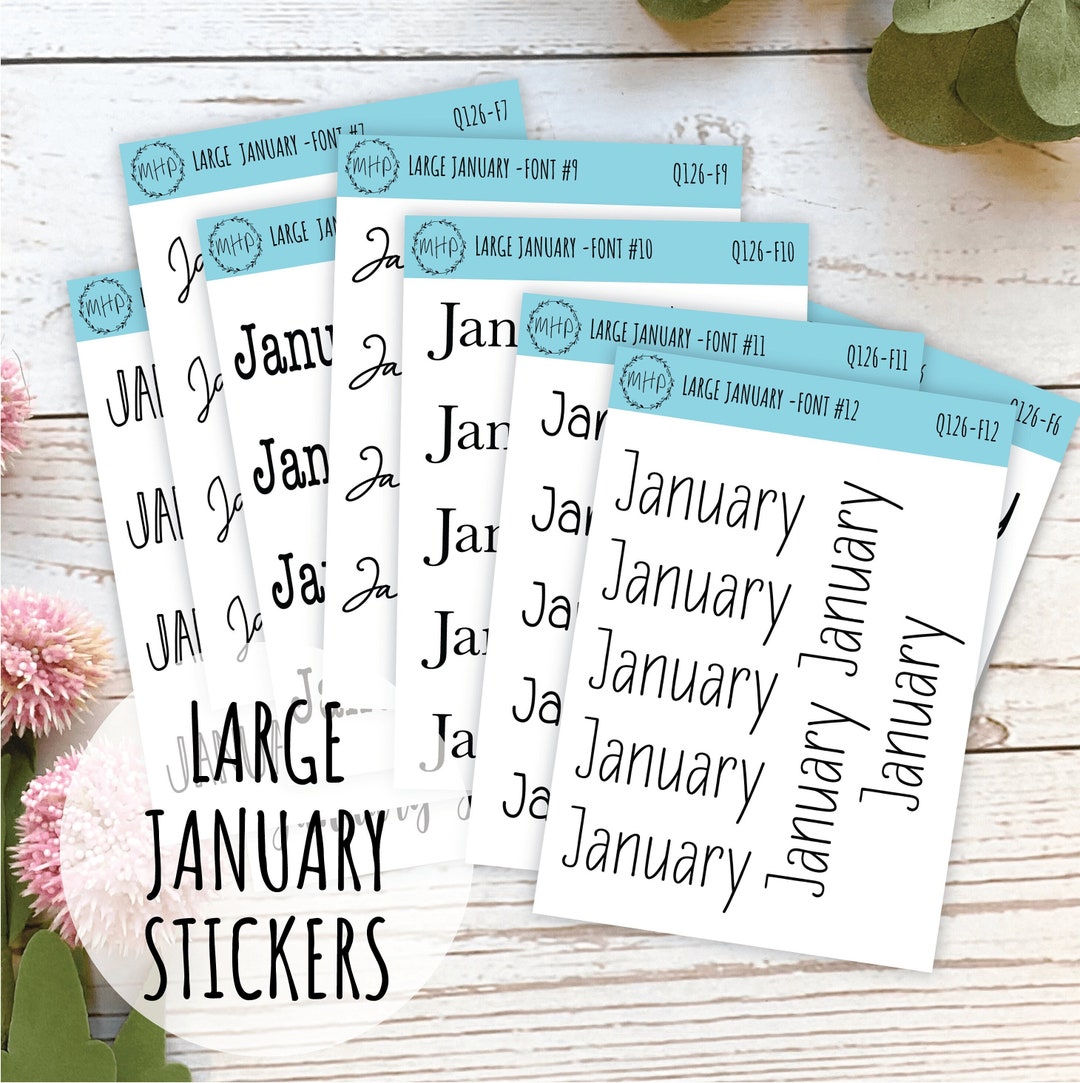 Large JANUARY Stickers for Planners, Organizers, Bullet Journals ...