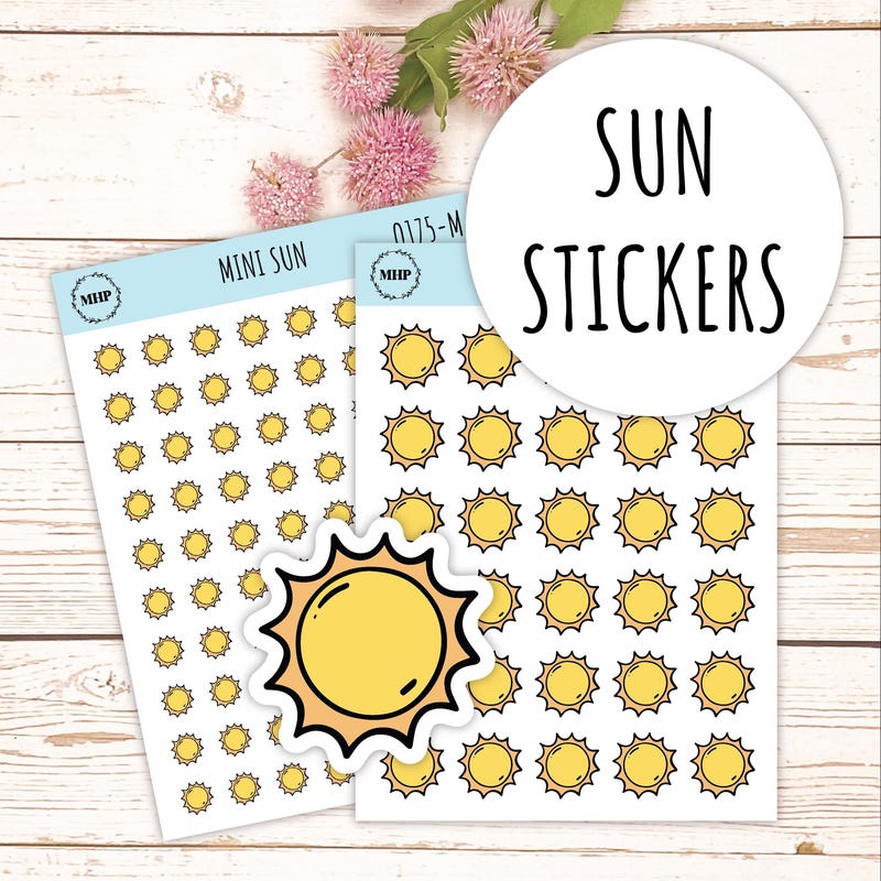 Sun Stickers - Etsy