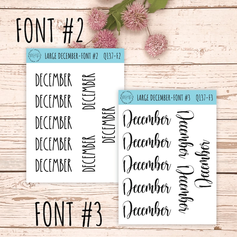 Large DECEMBER Stickers for Planners, Organizers, Bullet Journals ...