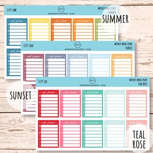 Weekly Meal Plan Stickers for Bullet Journals and Planners || F729 - Etsy