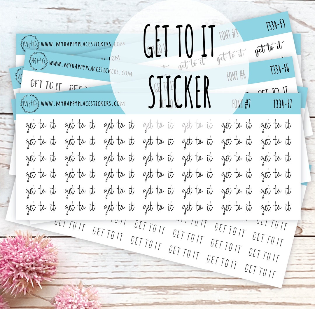 Script GET TO IT Stickers for Planner || T334 - Etsy