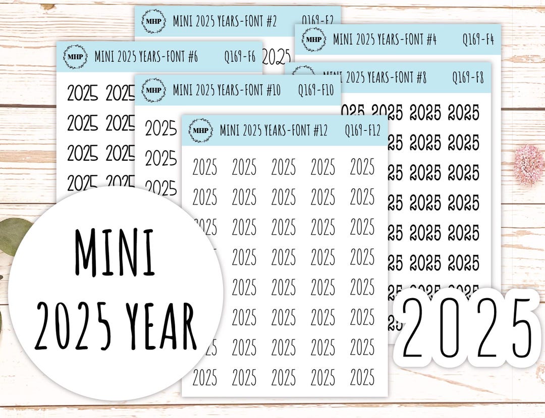 Mini 2025 Year Stickers for Bullet Journals and Planners || Q169 - Etsy