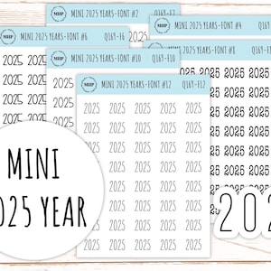 Mini 2025 Year Stickers for Bullet Journals and Planners || Q169 - Etsy
