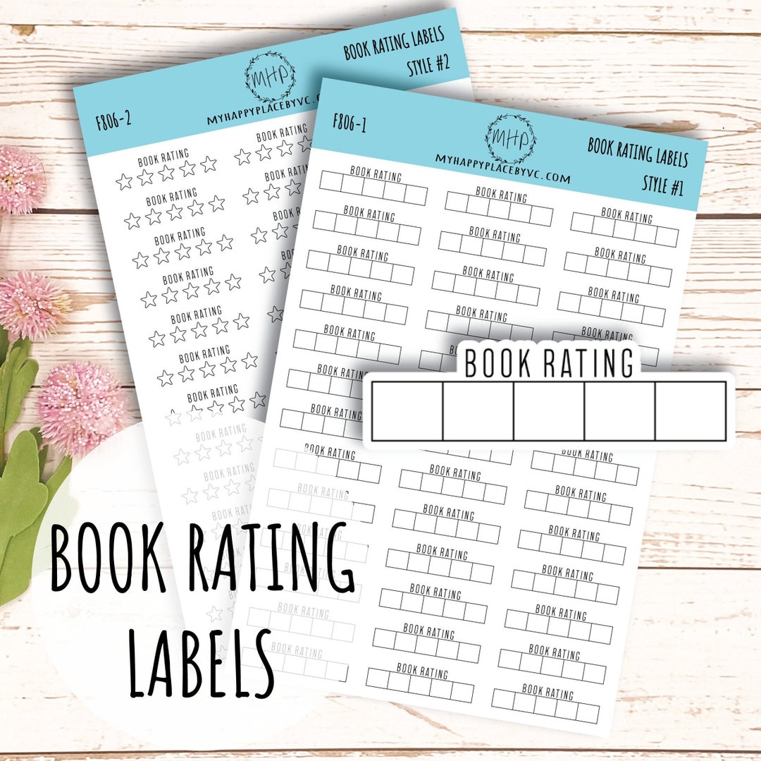 Book Rating Stickers. 5 Stars Rating Stickers. Planner Stickers || F806 ...
