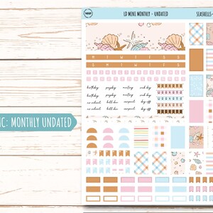 August Stickers for MINI Laurel Denise Planners seashells MSH - Etsy