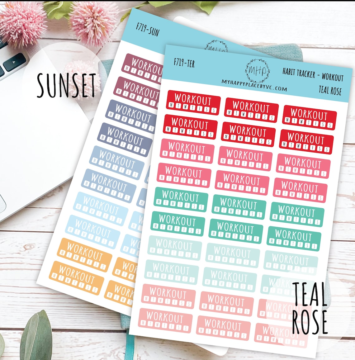 Habit Tracker Workout Planner Stickers for Bullet Journals, College ...