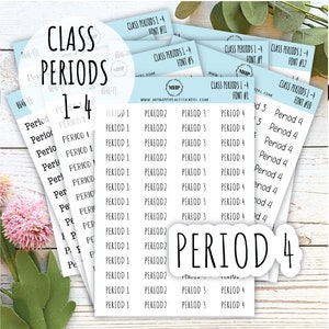 Script CLASS Periods 1-4 Sticker || H646 - Etsy
