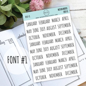 Medium Month Stickers for Bullet Journals and Planners. H543 - Etsy