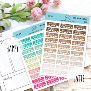 Habit Tracker Workout Planner Stickers for Bullet Journals, College ...