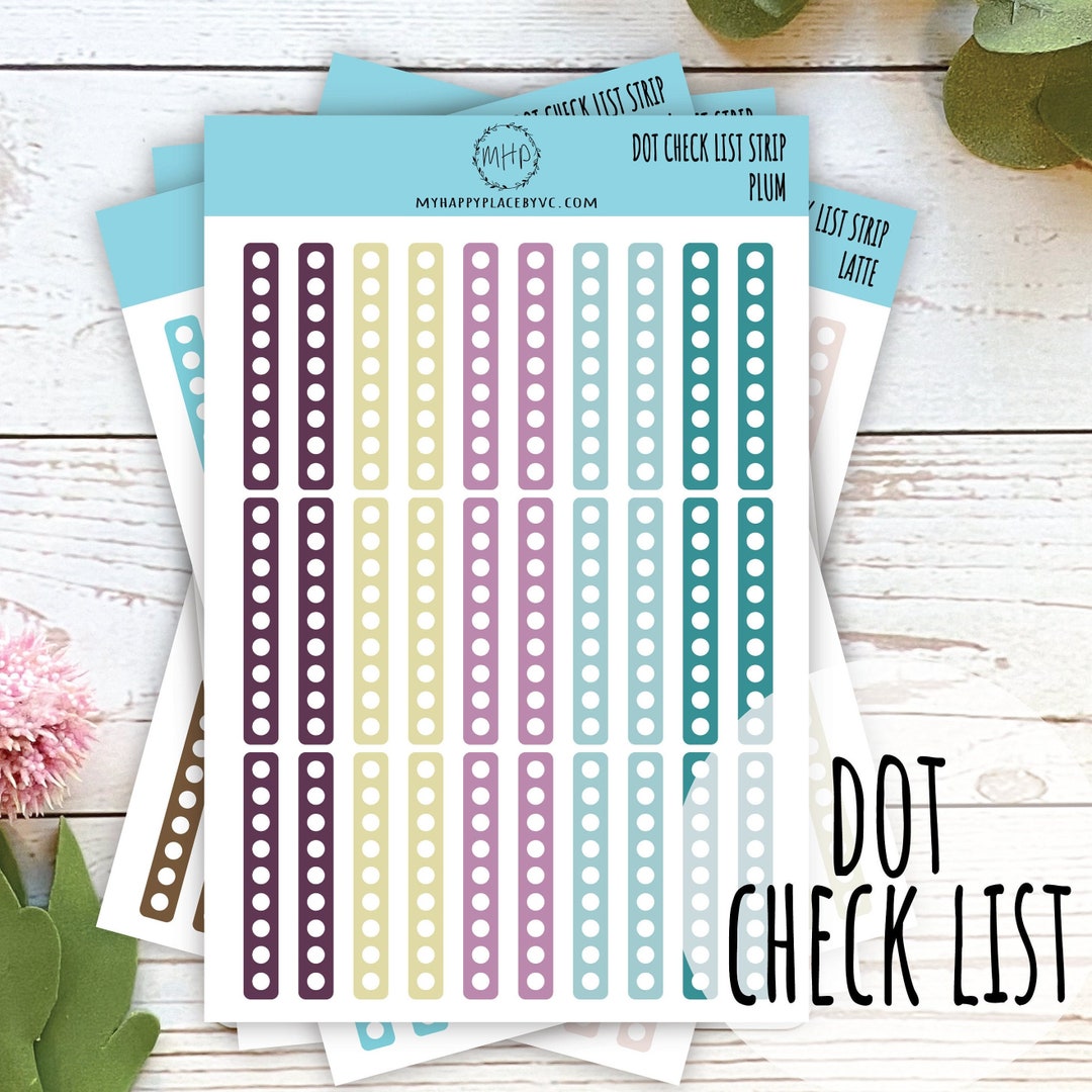 Dot Check List Strip. Planner Stickers for Bullet Journals, College ...