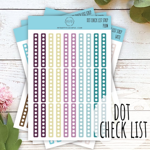 Dot Check List Strip. Planner Stickers for Bullet Journals - Etsy