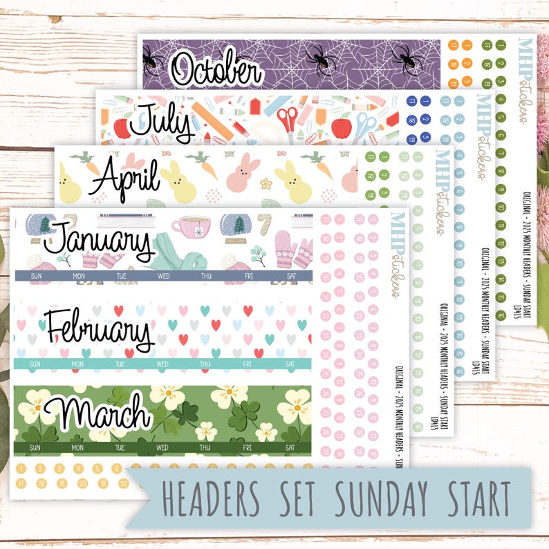 2025 Monthly Headers Set for the Large Nancy & Anne Laurel Denise ...