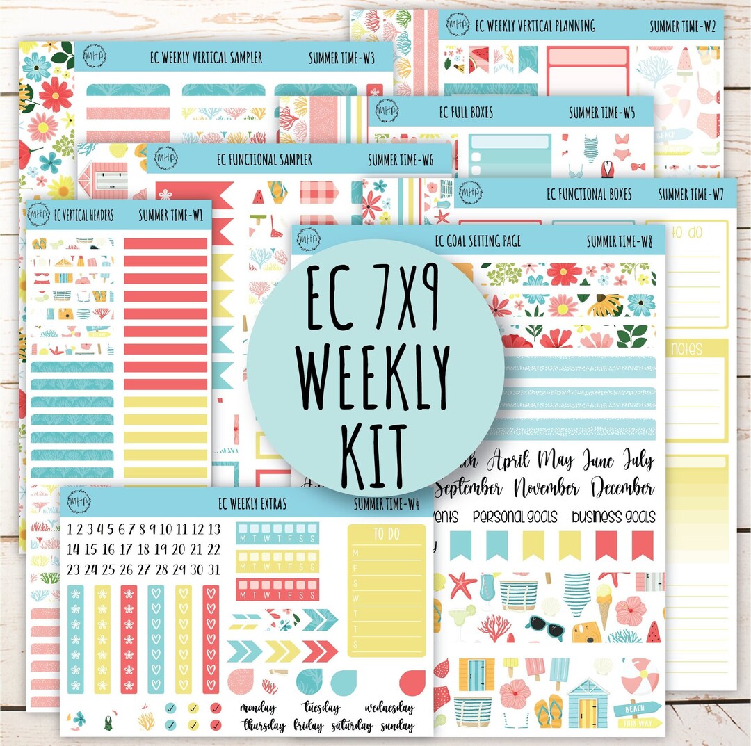 August Weekly Planning Kits for 7x9 Planners. "summer Time" || ST-W - Etsy