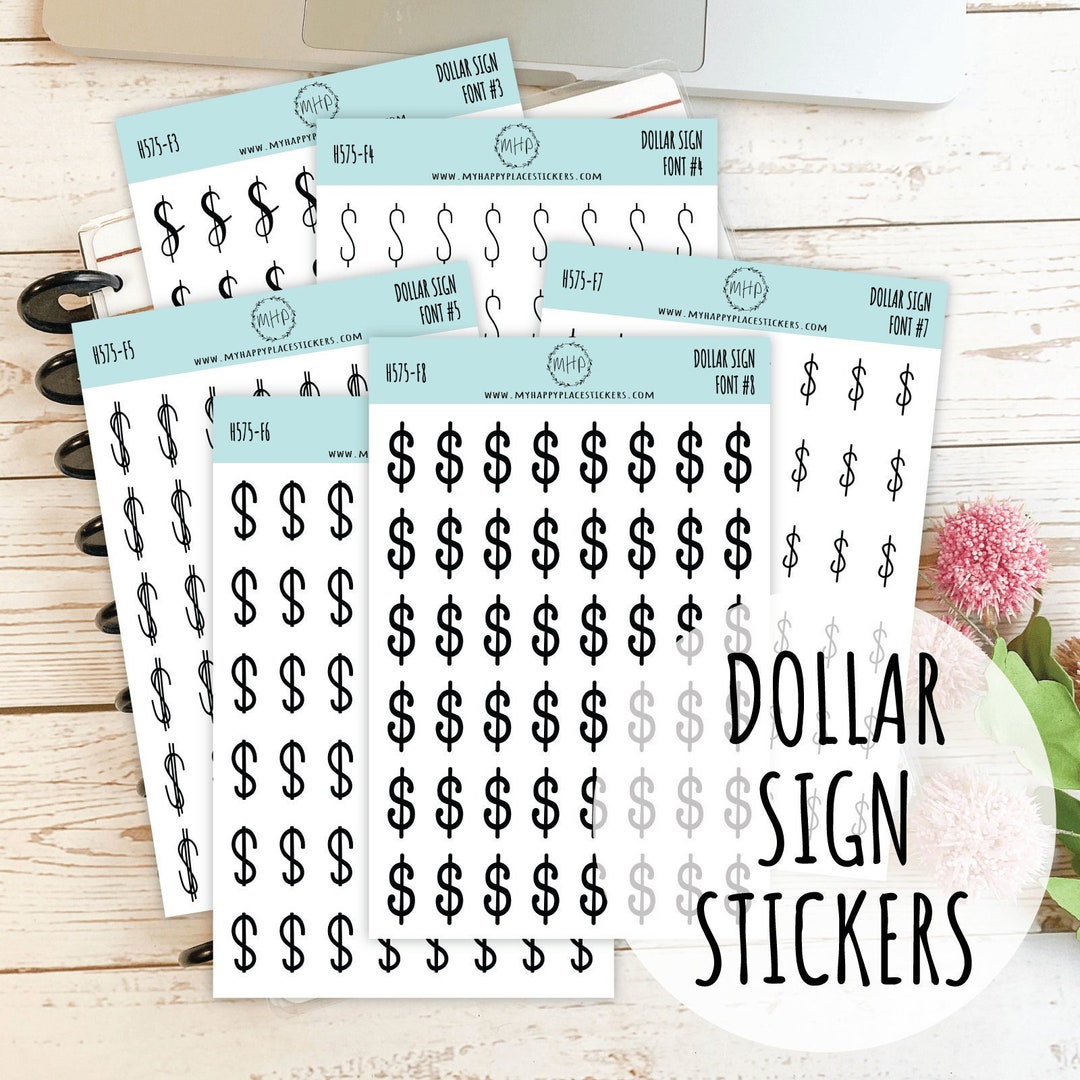 Dollar Sign Stickers for Planners, Saving Envelopes and Saving ...