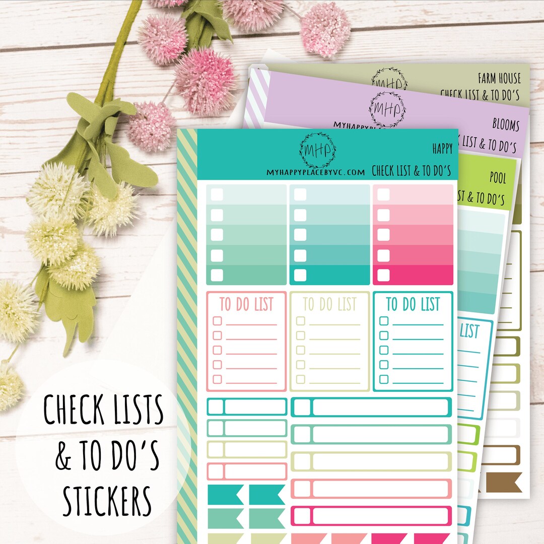 Check List and to Do Planner Stickers for College Planner, Teacher ...