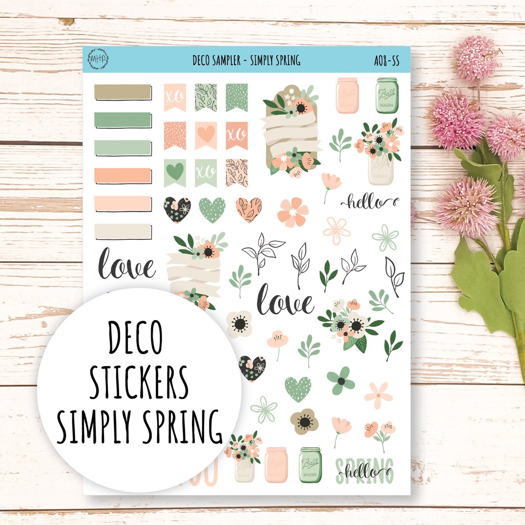 Decorative Planner Stickers "simply Spring" || AO-SS - Etsy