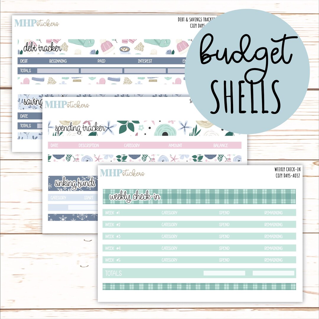 Budget Shells. Add-ons for Laurel Denise Planners (COZY DAYS) || AOCD ...