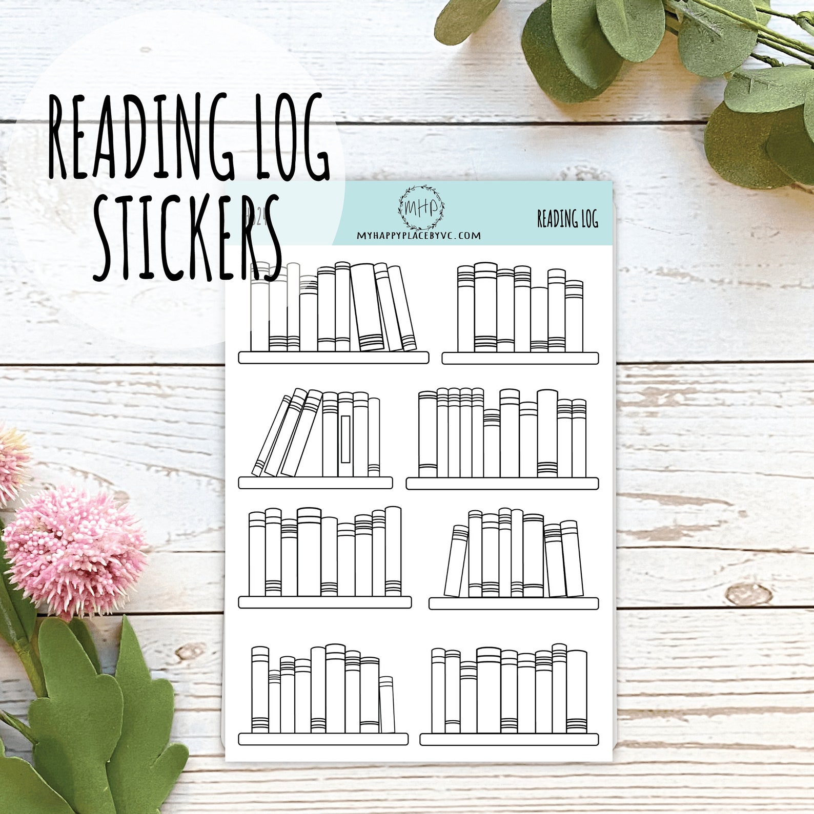 Reading Log Stickers for Bullet Journals. Stickers for - Etsy