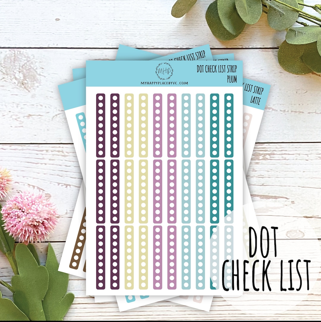 Dot Check List for Planners. Stickers for College Planner, Student ...