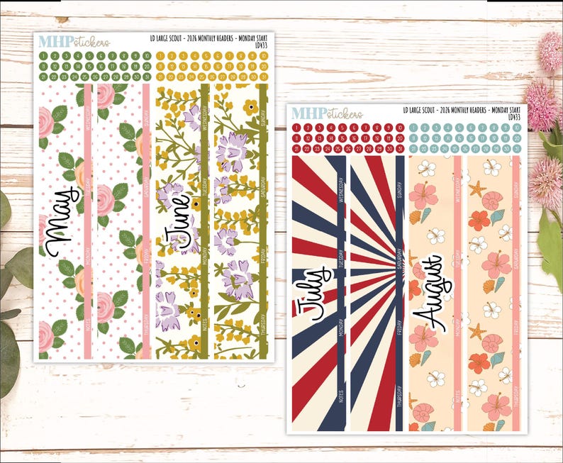 2026 Monthly Headers Set for Large Scout Planner (portrait Planner ...