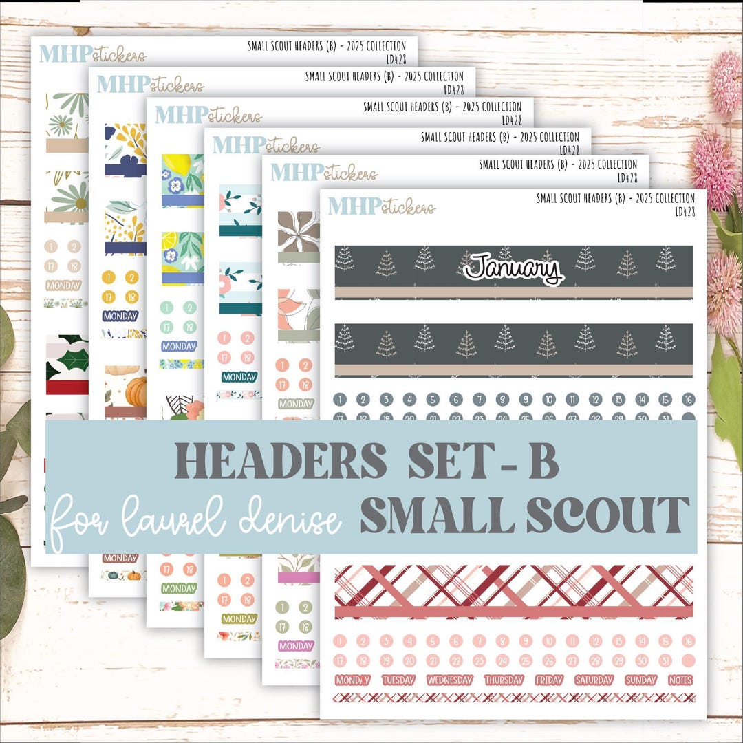 Monthly Headers Set for Laurel Denise Small Scout Planner. 2025 ...