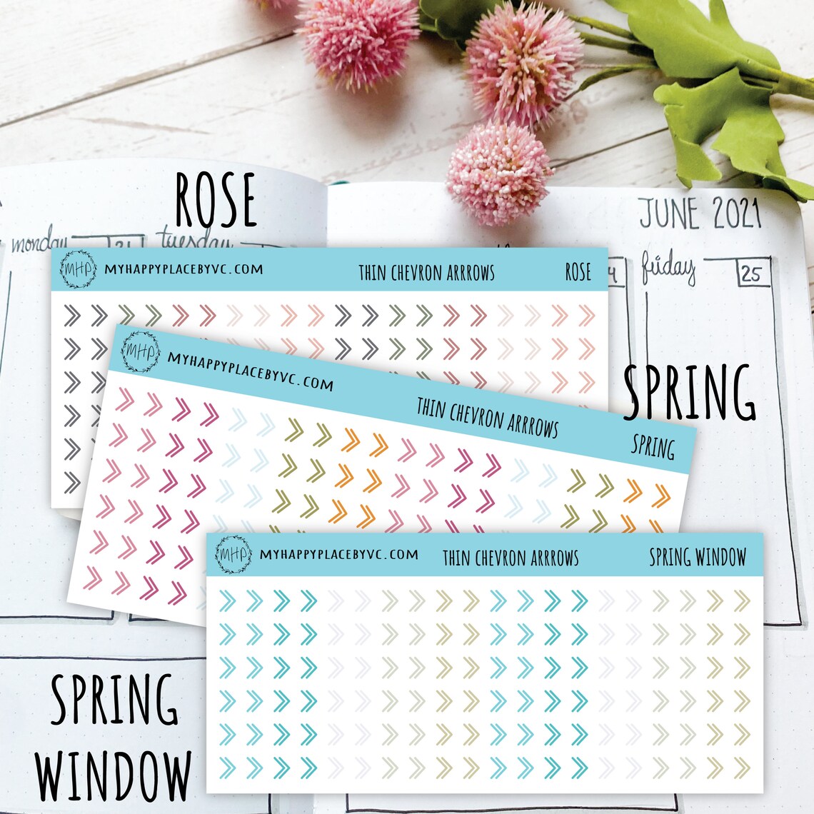 Thin Chevron Arrow Sticker for College Planners, Bullet Journals ...
