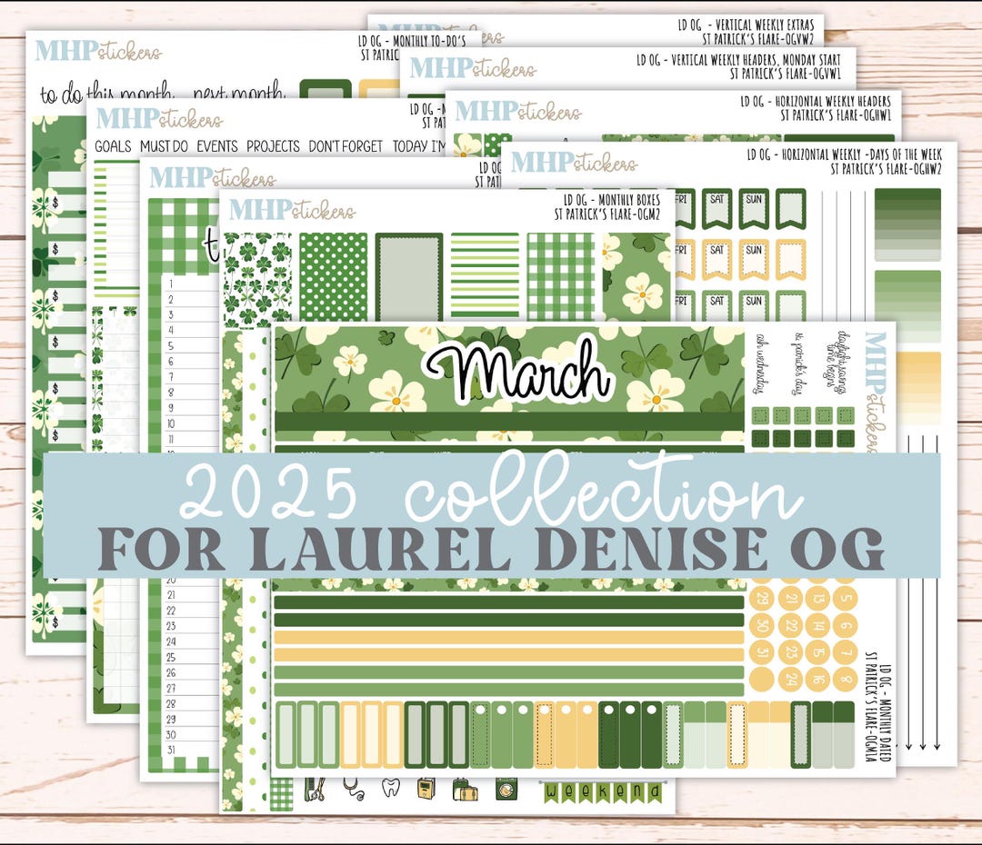 MARCH 2025 Stickers for Original Size Horizontal & Vertical Laurel ...