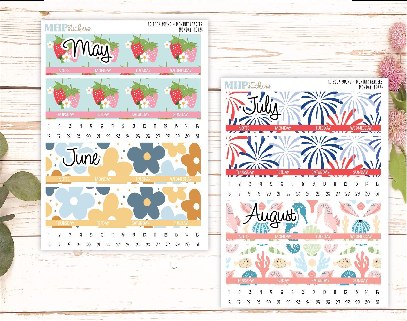 2025 Monthly Headers Set for the Mae & Kristy Laurel Denise Planner ...