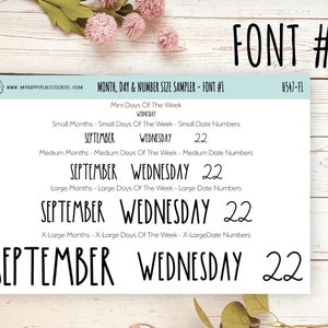 Months, Days of the Week & Number Stickers for Planners. Sticker Size ...