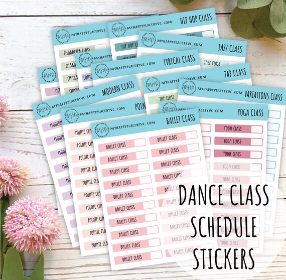 Planner Stickers for Dance Class Schedules. College Planner. - Etsy
