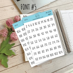 Large Number Stickers. 2 by 2 Count From 2 to 200. Planner Stickers ...