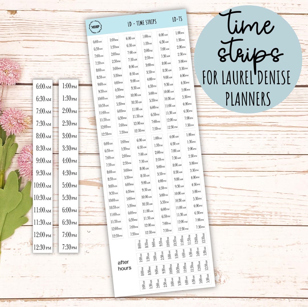 Time Strips for Laure Denise Planners. 30 Min. Intervals || LDTS - Etsy