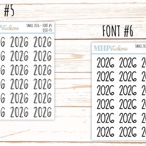 2026 Small Year Stickers for Planners || Q181 - Etsy