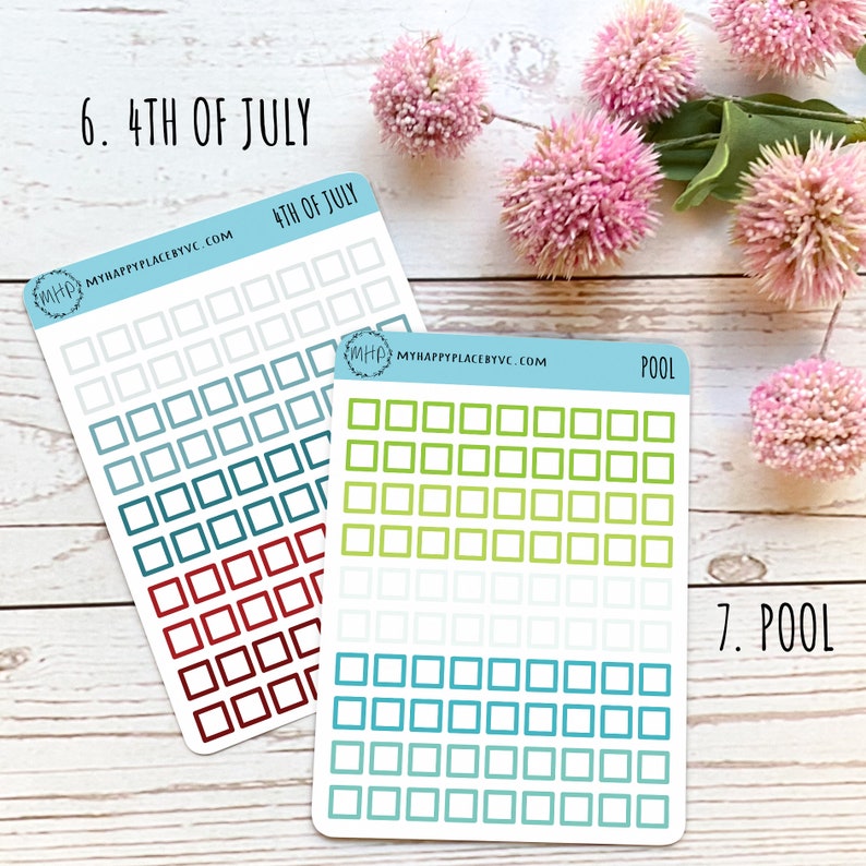Small Square Stickers for Bullet Journals and Planners, Squares for ...