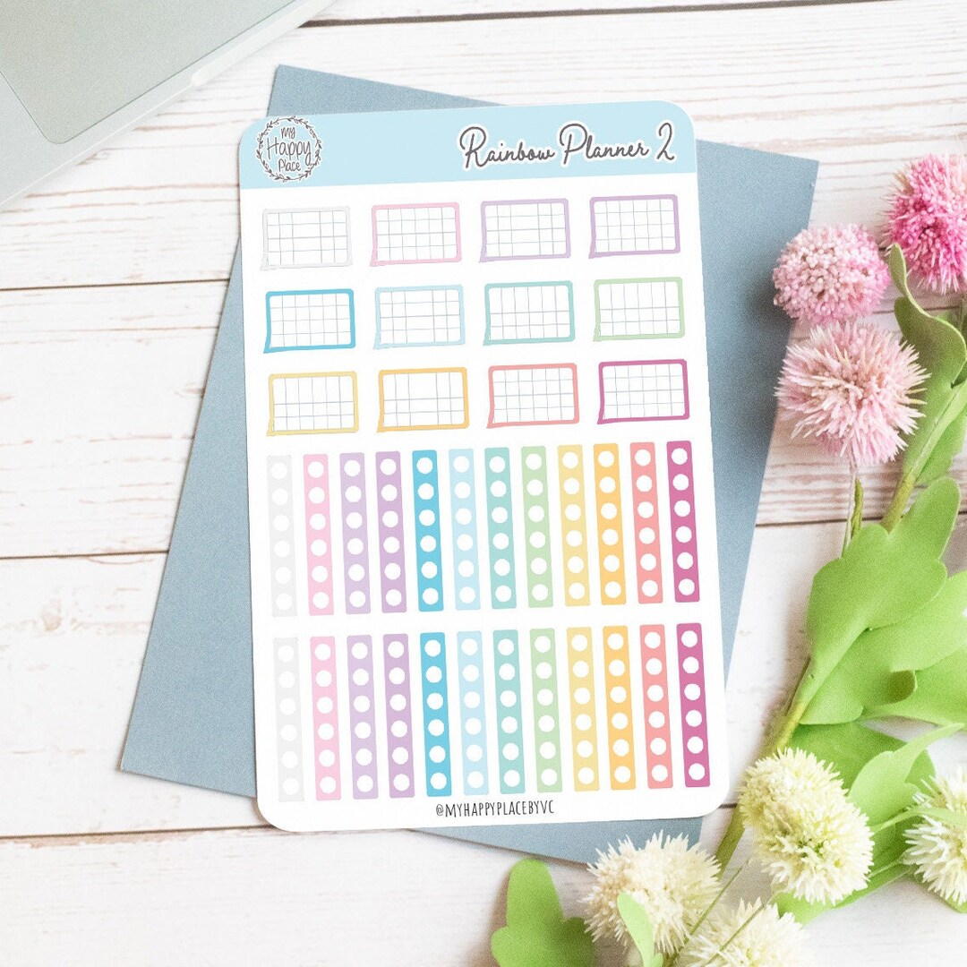 Rainbow Planner Stickers for Bullet Journals and Planners || H510-2 - Etsy
