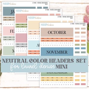 Neutral Color Monthly Headers Set for Laurel Denise Small || LD423 - Etsy