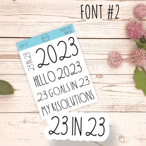 Hello 2023 Stickers. 2023 Goals and Resolution Stickers for Bullet ...