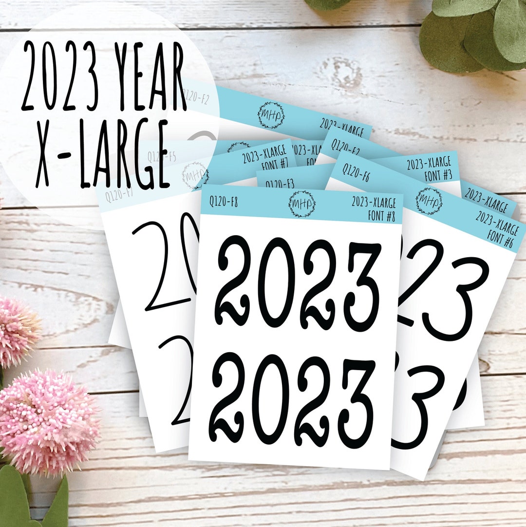 X Large 2023 Year Stickers for Planners || Q120 - Etsy