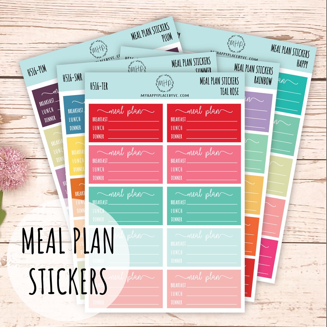 Meal Plan Stickers for Bullet Journals, College Planner, Teacher ...